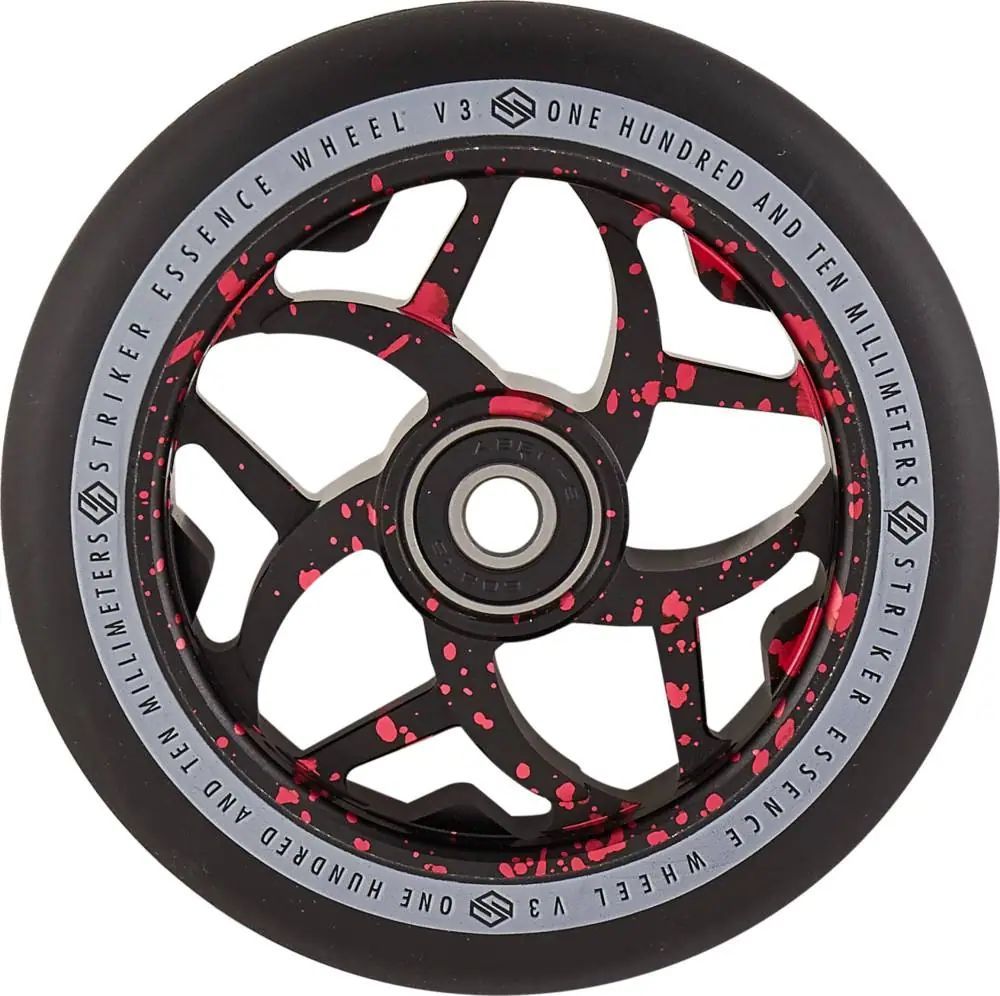 Striker Essence V3 Black Scooter Wheels (Red Splash) – Wallride